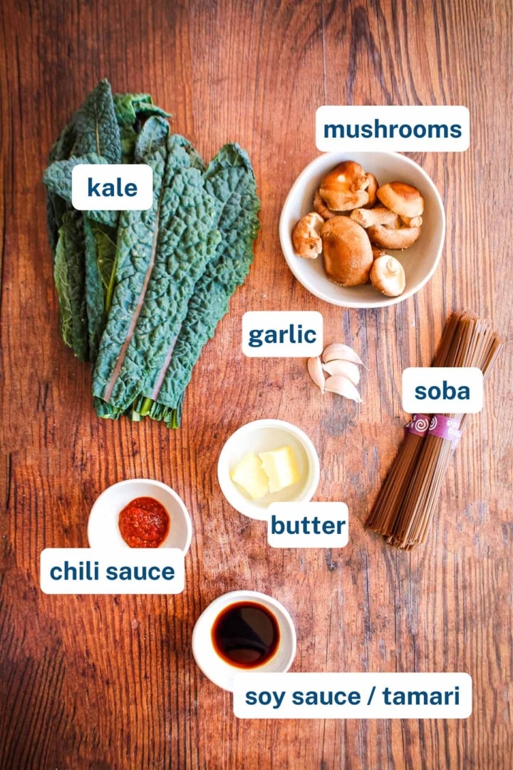 Kale and Mushroom Soba Noodle Stir Fry | Frugal Nutrition