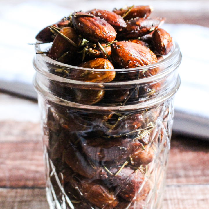 Easy Stovetop Rosemary Roasted Almonds | Frugal Nutrition