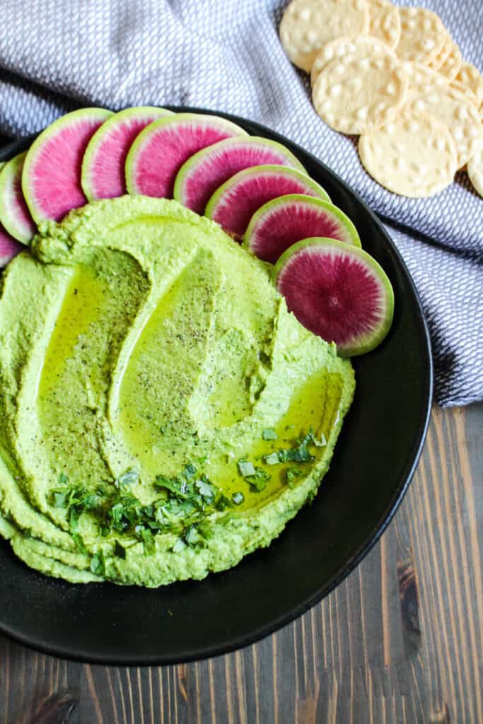 Homemade Green Hummus with Jalapeño, Spinach, and Herbs | Frugal Nutrition